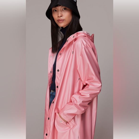 Rains | Jackets & Coats | Rains Long Jacket In Pink | Poshmark
